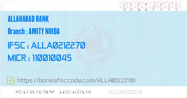 Allahabad Bank Amity Noida Branch IFSC Code New Delhi ALB Amity allahabad-bank-amity-noida-branch-ifsc-code-new-delhi-alb-amity