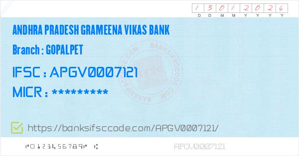 Andhra Pradesh Grameena Vikas Bank Gopalpet Branch IFSC Code ...