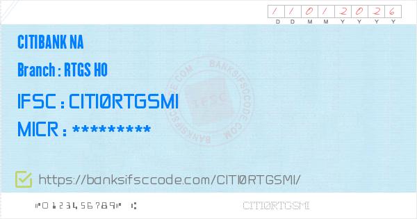 Citibank Na Rtgs Ho Branch IFSC Code - Mumbai. Contact Phone Number ...
