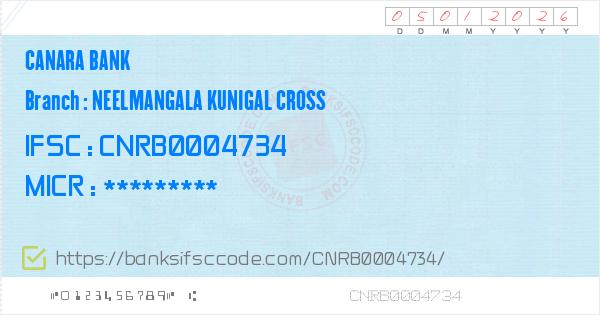 Canara Bank Neelmangala Kunigal Cross Branch IFSC Code - Nelamangala ...