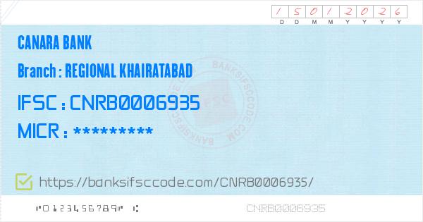 Canara Bank Regional Khairatabad Branch IFSC Code - Hyderabad, CAB ...