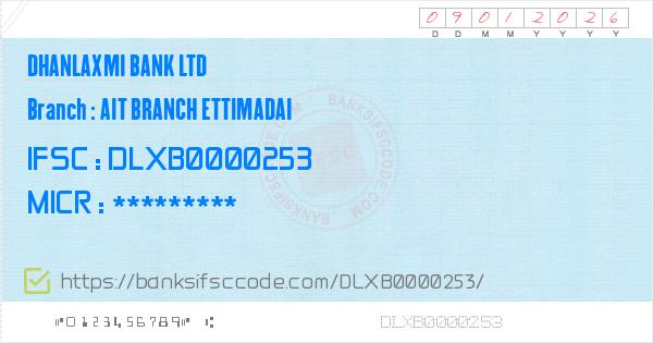 Dhanlaxmi Bank Ltd Ait Branch Ettimadai Branch IFSC Code - Coimbatore ...