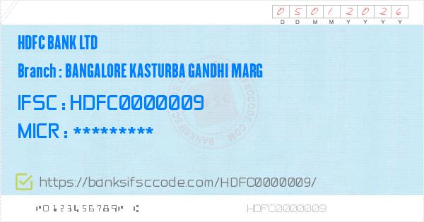 HDFC0000009 - IFSC Code Details