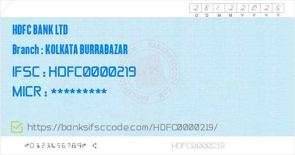 Hdfc Bank Ltd Kolkata Burrabazar Branch IFSC Code - Kolkata. Contact ...