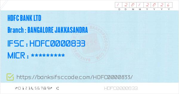 HDFC0000833 - IFSC Code Details