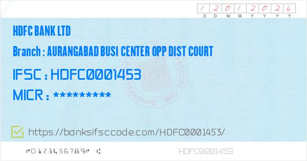 HDFC0001453 - IFSC Code Details