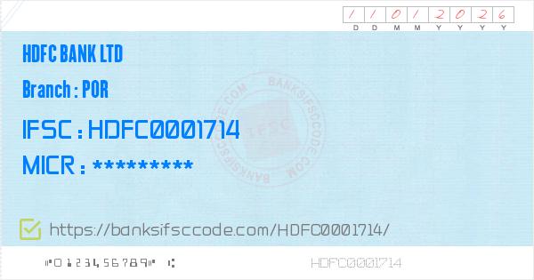 Hdfc Bank Ltd Por Branch IFSC Code - Vadodara. Contact Phone Number ...