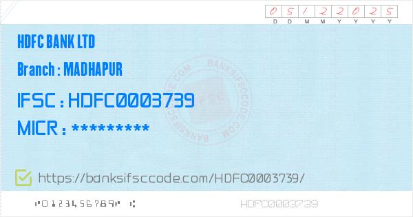 HDFC0003739 - IFSC Code Details