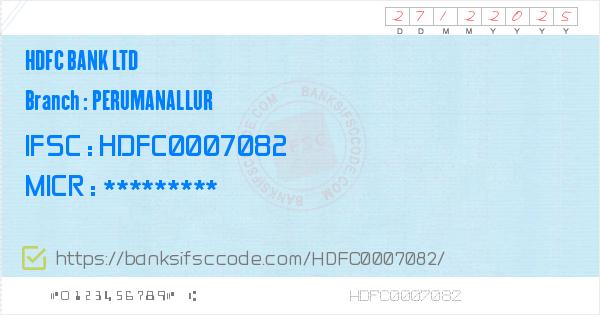 HDFC0007082 - IFSC Code Details