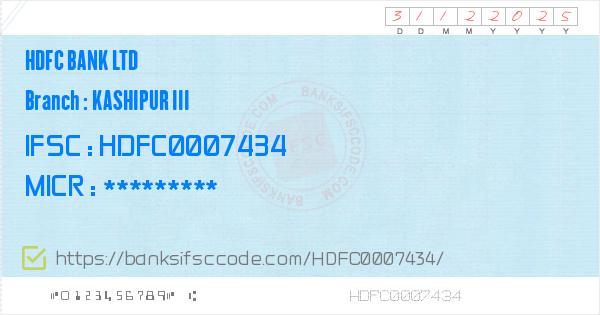 HDFC0007434 - IFSC Code Details