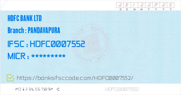 HDFC0007552 - IFSC Code Details