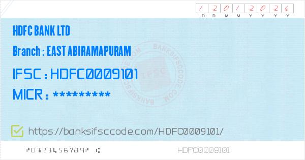 HDFC0009101 - IFSC Code Details