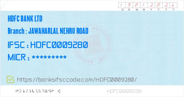 HDFC0009280 - IFSC Code Details