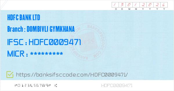 HDFC0009471 - IFSC Code Details