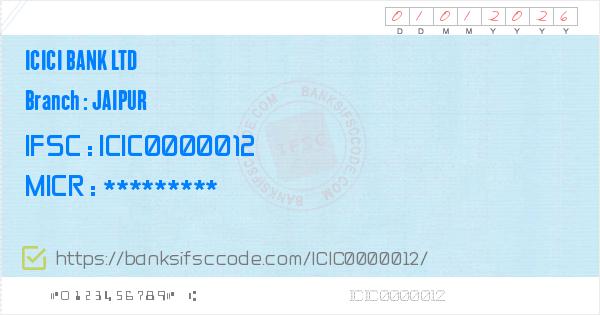 Icici Bank Ltd Jaipur Branch IFSC Code - Jaipur. Contact Phone Number ...