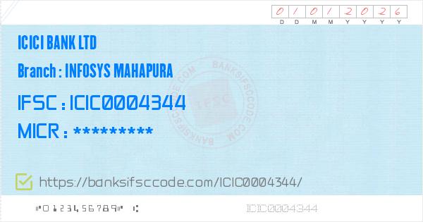 Icici Bank Ltd Infosys Mahapura Branch IFSC Code - Jaipur. Contact ...