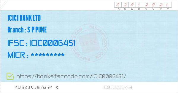 Icici Bank Ltd S P Pune Branch IFSC Code - Pune. Contact Phone Number ...