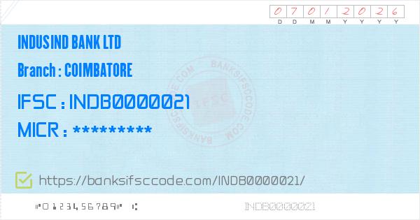 Indusind Bank Ltd Coimbatore Branch IFSC Code - Coimbotore. Contact ...