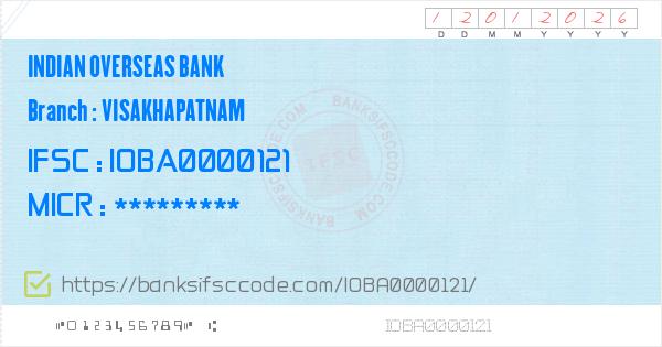 Indian Overseas Bank Visakhapatnam Branch IFSC Code - Vishakapatnam ...