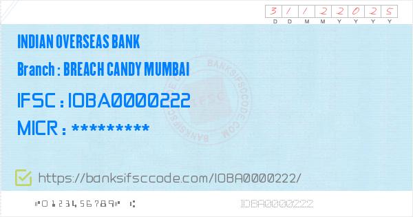 Indian Overseas Bank Breach Candy Mumbai Branch IFSC Code - Greater ...