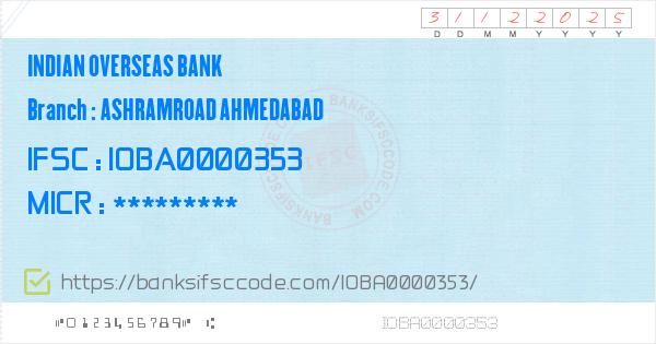 Indian Overseas Bank Ashramroad Ahmedabad Branch IFSC Code - Ahmedabad ...
