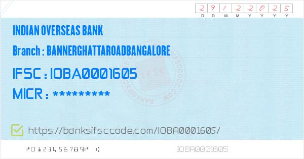 Indian Overseas Bank Bannerghattaroadbangalore Branch IFSC Code ...