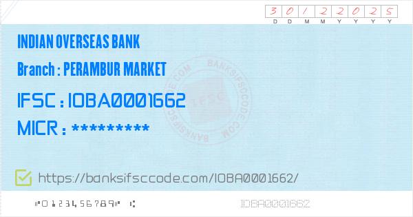Indian Overseas Bank Perambur Market Branch IFSC Code - Chennai, IOB ...