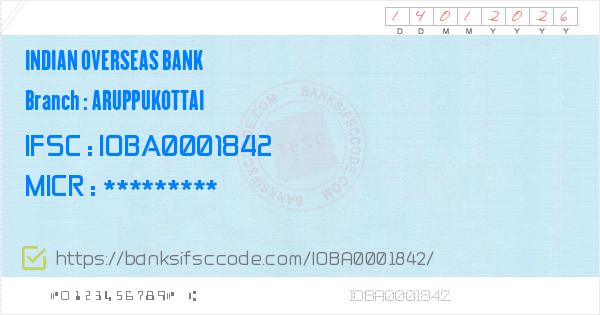Indian Overseas Bank Aruppukottai Branch IFSC Code - Virudhunagar, IOB ...