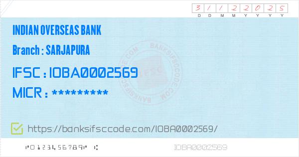 Indian Overseas Bank Sarjapura Branch IFSC Code - Bangalore Rural, IOB ...