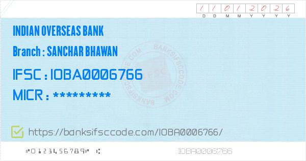 Indian Overseas Bank Sanchar Bhawan Branch IFSC Code - New Delhi, IOB ...