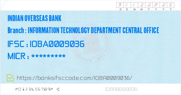 Indian Overseas Bank Information Technology Department Central Office ...