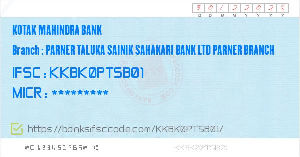 Kotak Mahindra Bank Parner Taluka Sainik Sahakari Bank Ltd Parner ...