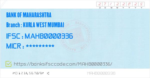 Bank of Maharashtra Kurla West Mumbai Branch IFSC Code - Greater Mumbai ...