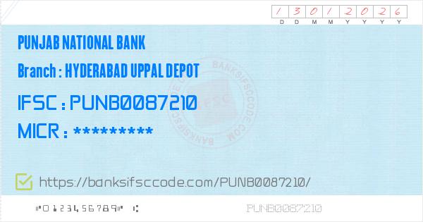 Punjab National Bank Hyderabad Uppal Depot Branch IFSC Code - Hyderabad ...
