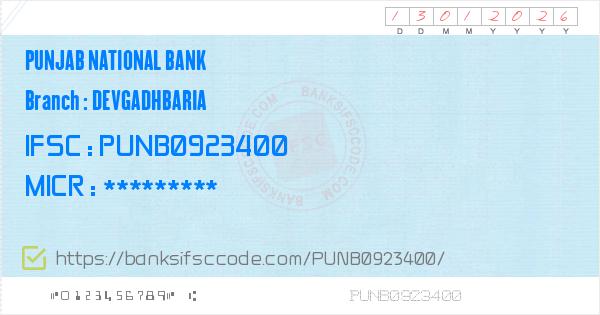 Punjab National Bank Devgadhbaria Branch IFSC Code - Dahod, PNB ...