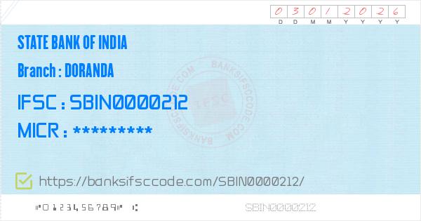 State Bank of India Doranda Branch IFSC Code - Ranchi, SBI Doranda IFSC ...