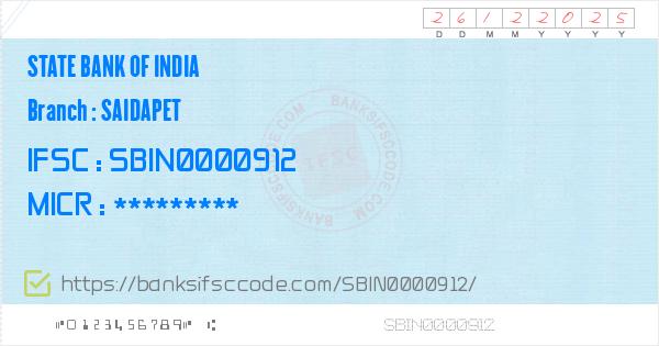 State Bank of India Saidapet Branch IFSC Code - Chennai, SBI Saidapet ...