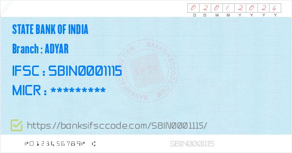 State Bank of India Adyar Branch IFSC Code - Chennai, SBI Adyar IFSC ...