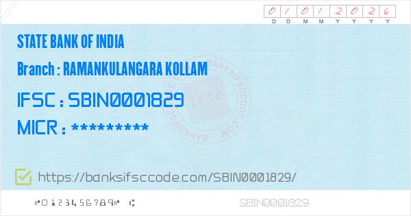 State Bank of India Ramankulangara Kollam Branch IFSC Code - Kollam ...