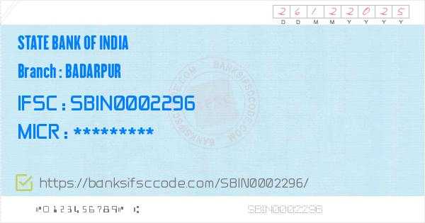State Bank of India Badarpur Branch IFSC Code - New Delhi, SBI Badarpur ...
