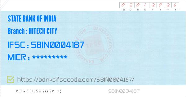 State Bank of India Hitech City Branch IFSC Code - Hyderabad Urban, SBI ...