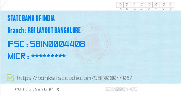 State Bank of India Rbi Layout Bangalore Branch IFSC Code - Bangalore ...