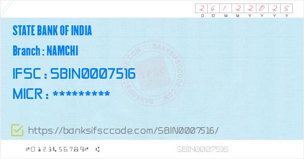 State Bank of India Namchi Branch IFSC Code - South Sikkim, SBI Namchi ...