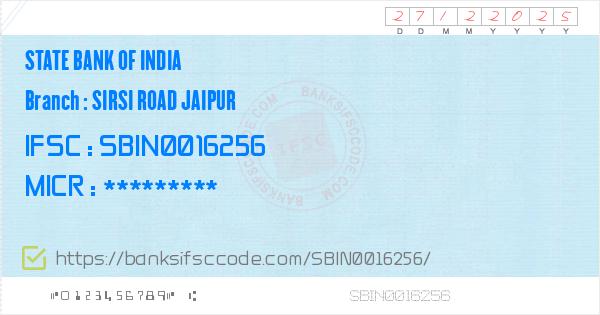 State Bank of India Sirsi Road Jaipur Branch IFSC Code - Jaipur, SBI ...