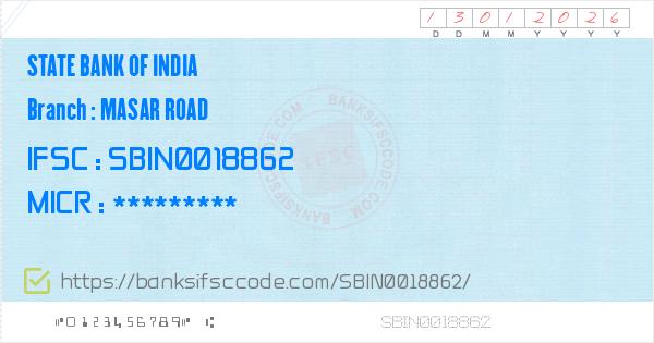 State Bank of India Masar Road Branch IFSC Code - Masar Road, SBI Masar ...