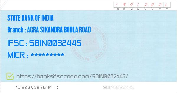 State Bank of India Agra Sikandra Bodla Road Branch IFSC Code - Agra ...