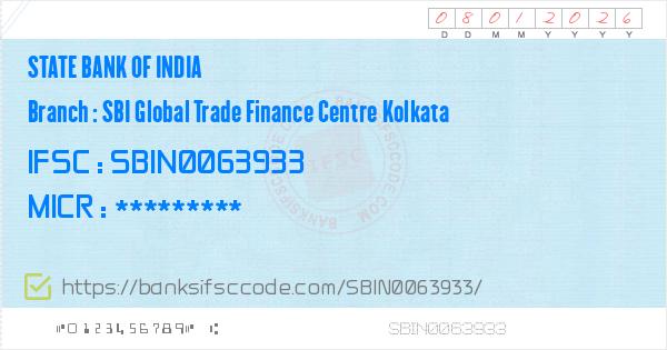 State Bank of India Sbi Global Trade Finance Centre Kolkata Branch MICR ...