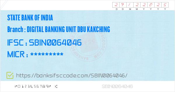 State Bank of India Digital Banking Unit Dbu Kakching Branch IFSC Code ...