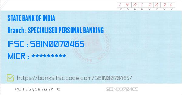 State Bank of India Specialised Personal Banking Branch IFSC Code ...
