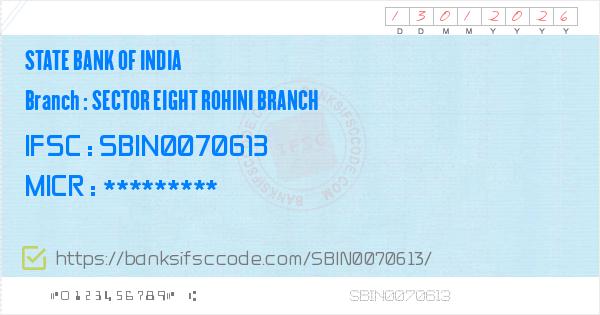 State Bank of India Sector Eight Rohini Branch Branch IFSC Code - New ...